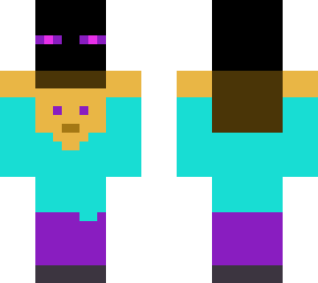 Steve carrying an enderman head | Minecraft Skin