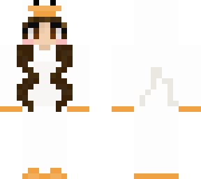 Girl wearing white duck onesie | Minecraft Skin
