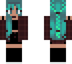 New teal and blue eyes with converse | Minecraft Skin
