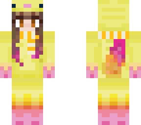 Yellow axolotl winter | Minecraft Skin