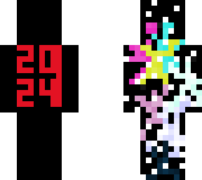 2024 Party Fireworks Skin 3D | Minecraft Skin