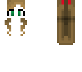 HB- Dark Brown Japanese Style Girl Red Ribbon- | Minecraft Skin