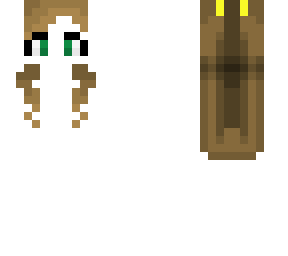 HB- Dark Brown Japanese Style Girl Yellow Ribbon- | Minecraft Skin