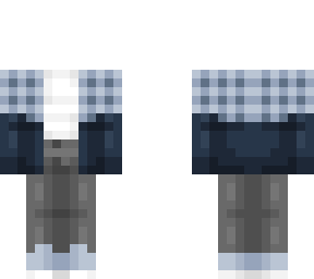 Half Plaid Jacket OB 1.4 Blue | Minecraft Skin