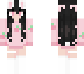 Pink strawberry bunny | Minecraft Skin