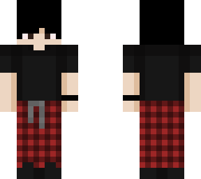 Plaid Pj BLACK HAIR | Minecraft Skin
