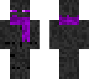 Dark grey Enderman with purple scarf (Fixed) | Minecraft Skin