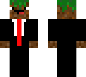 Derp Grass Block In A Suit - Updated | Minecraft Skin