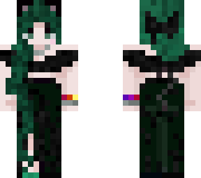 green kitty pride girl (fancy!) | Minecraft Skin