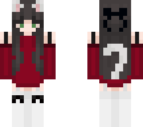 red-white cat girl w | Minecraft Skin