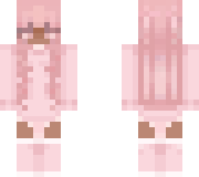 ./ Cute pink girl with long pink hair\. (edited) | Minecraft Skin