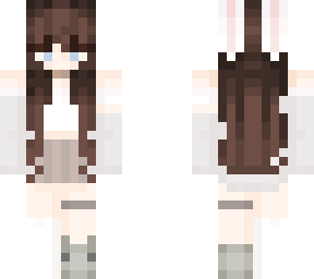 Bunny Brown Hair Girl | Minecraft Skin