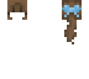 Burnette High-Pony with Light Blue Bow | Minecraft Skin