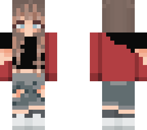 Red draped hoodie | Minecraft Skin