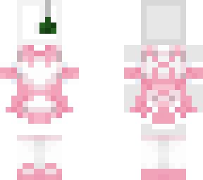 tea cup but in a pink maid dress | Minecraft Skin