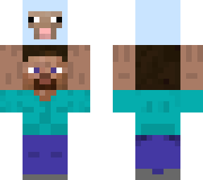 Steve holding blue sheep | Minecraft Skin