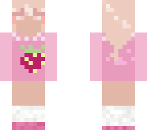 Cute Strawberry Pink Girl Softie :) | Minecraft Skin