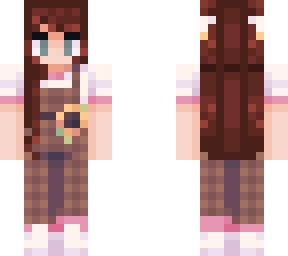 Pink Sunflower Overalls | Minecraft Skin