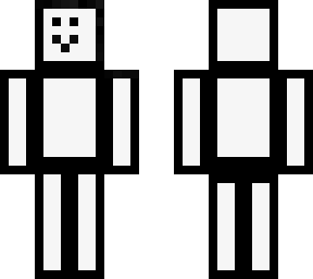 smiling white outlined :> | Minecraft Skin