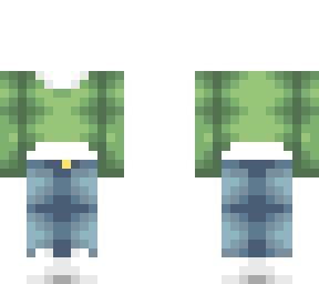 OB - Cropped Green Top & Blue Jeans | Minecraft Skin