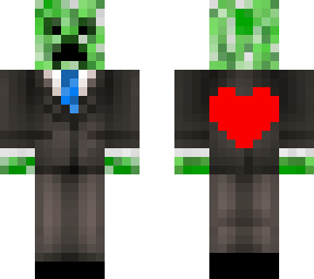 Creeper Suit with Red Heart | Minecraft Skin