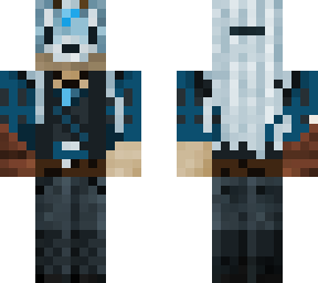 Arctic Fox Man Mask Long Hair | Minecraft Skin