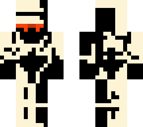 robo cop white and orange stylized | Minecraft Skin