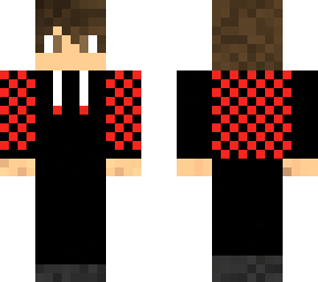 Checkered Black and Red Coat | Minecraft Skin
