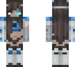 Blue Cyborg Female | Minecraft Skin
