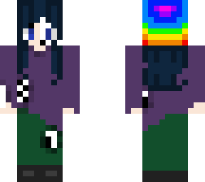 Zombie non-binary with a Rainbow hat | Minecraft Skin