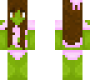 Pink zombie girl with bow | Minecraft Skin