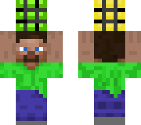 Mini green shirt Steve holding Rubik's cube | Minecraft Skin
