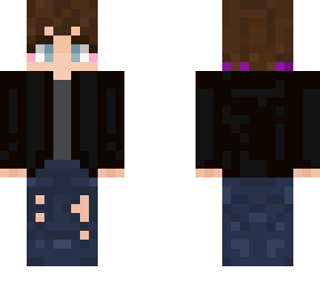 Brunnete Boy Purple Dyed Hair | Minecraft Skin