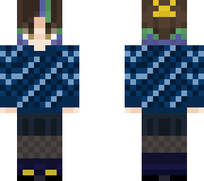Girl Blue Argyle Jumper | Minecraft Skin