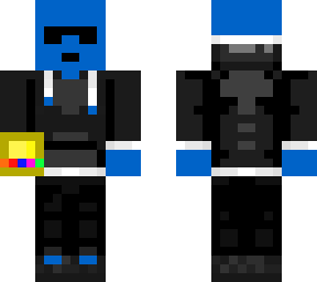 Blue Gamer Slime With Infinity Gauntlet | Minecraft Skin