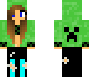 creeper hoodie up girl | Minecraft Skin