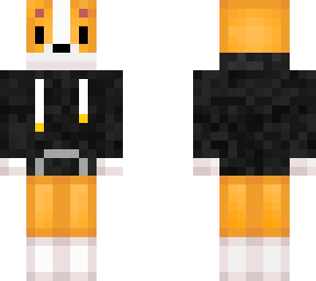 Corgi in a Black Hoodie (with gold tips) | Minecraft Skin