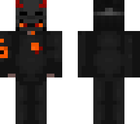 Black Orange Oni (Template Remake) | Minecraft Skin