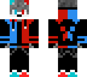 My red and blue wolf skin | Minecraft Skin
