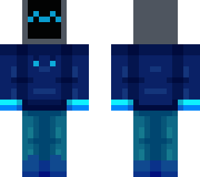 spurx robot blue with extra details | Minecraft Skin