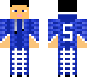 Skin mit Blauem Pulli und karierter Hose | Minecraft Skin