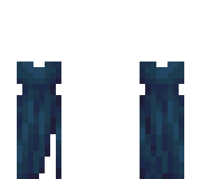 Dark Blue Long Dress Slit Skirt | Minecraft Skin