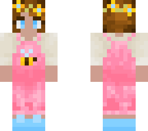 Pastel Pink Bee Overalls | Minecraft Skin