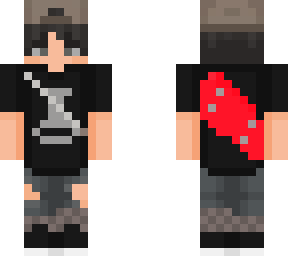 skater con gorra y la skate atras | Minecraft Skin