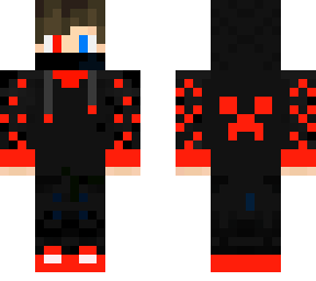Red and black skin blue eyes | Minecraft Skin