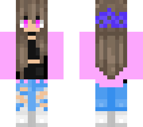 Cute Pink Flower Girl--REVISED | Minecraft Skin