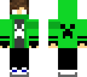 Creeper gamer guy with white eyes | Minecraft Skin