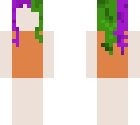 Split-dyed hair / Purple & Green / avatar template | Minecraft Skin