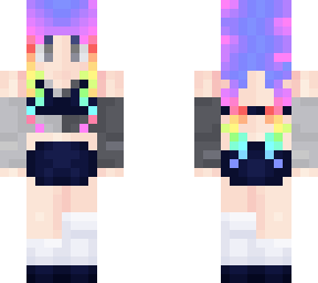 Rainbow Hair | Minecraft Skin