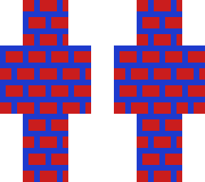 Red and Blue Brick wall | Minecraft Skin
